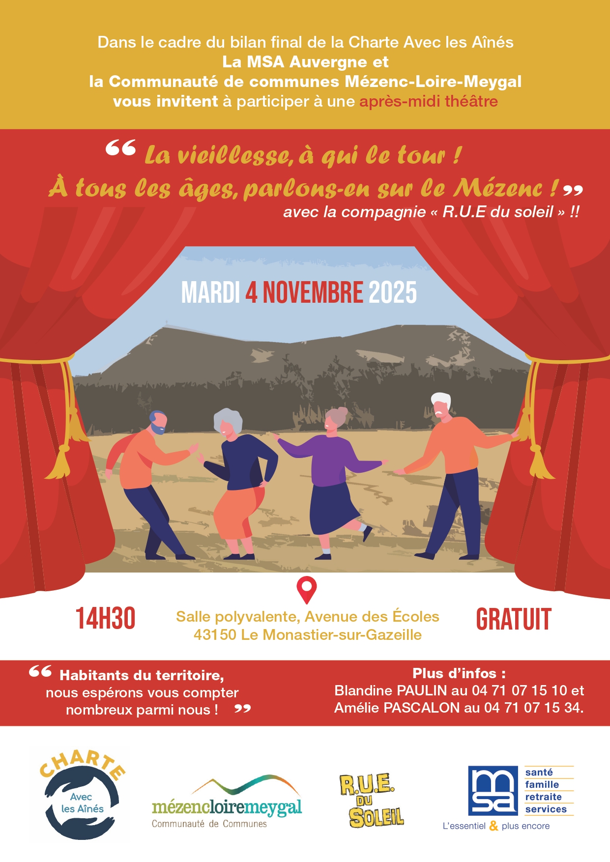 Théâtre - Forum : "La vieillesse, à qui le tour ! A tous les âges ...